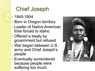 Colt, chief joseph heading west, fight no more forever | PPTX