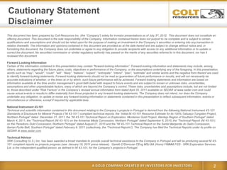 Colt Resources Investor Presentation | PDF