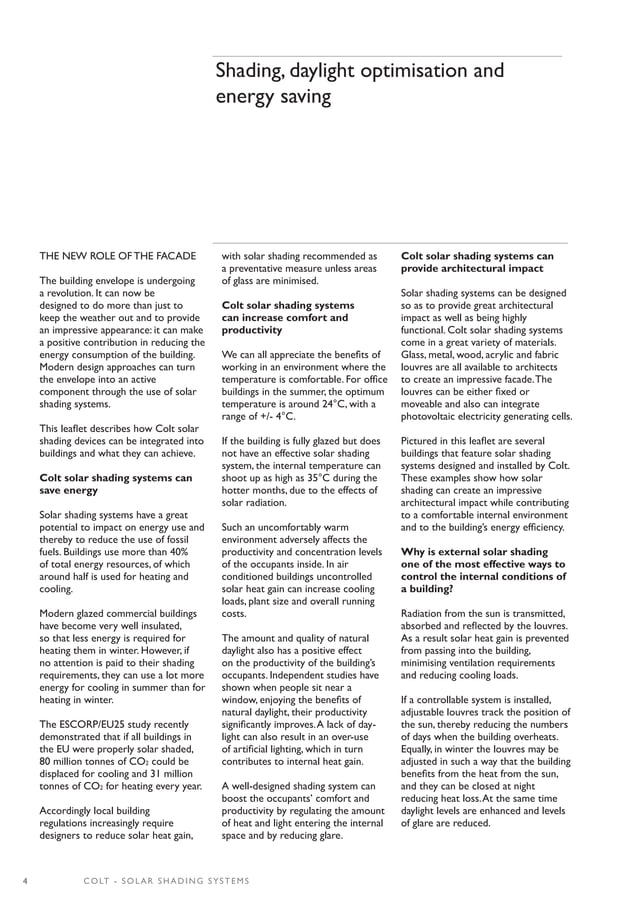Colt solar shading | PDF
