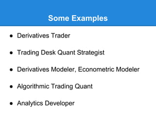 Columbia CS - Roles in Quant Finance | PDF