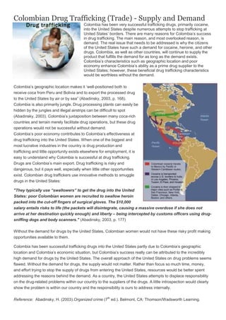 8 GLOBALISATION of CRIME: Columbian Drugs Trade | DOCX