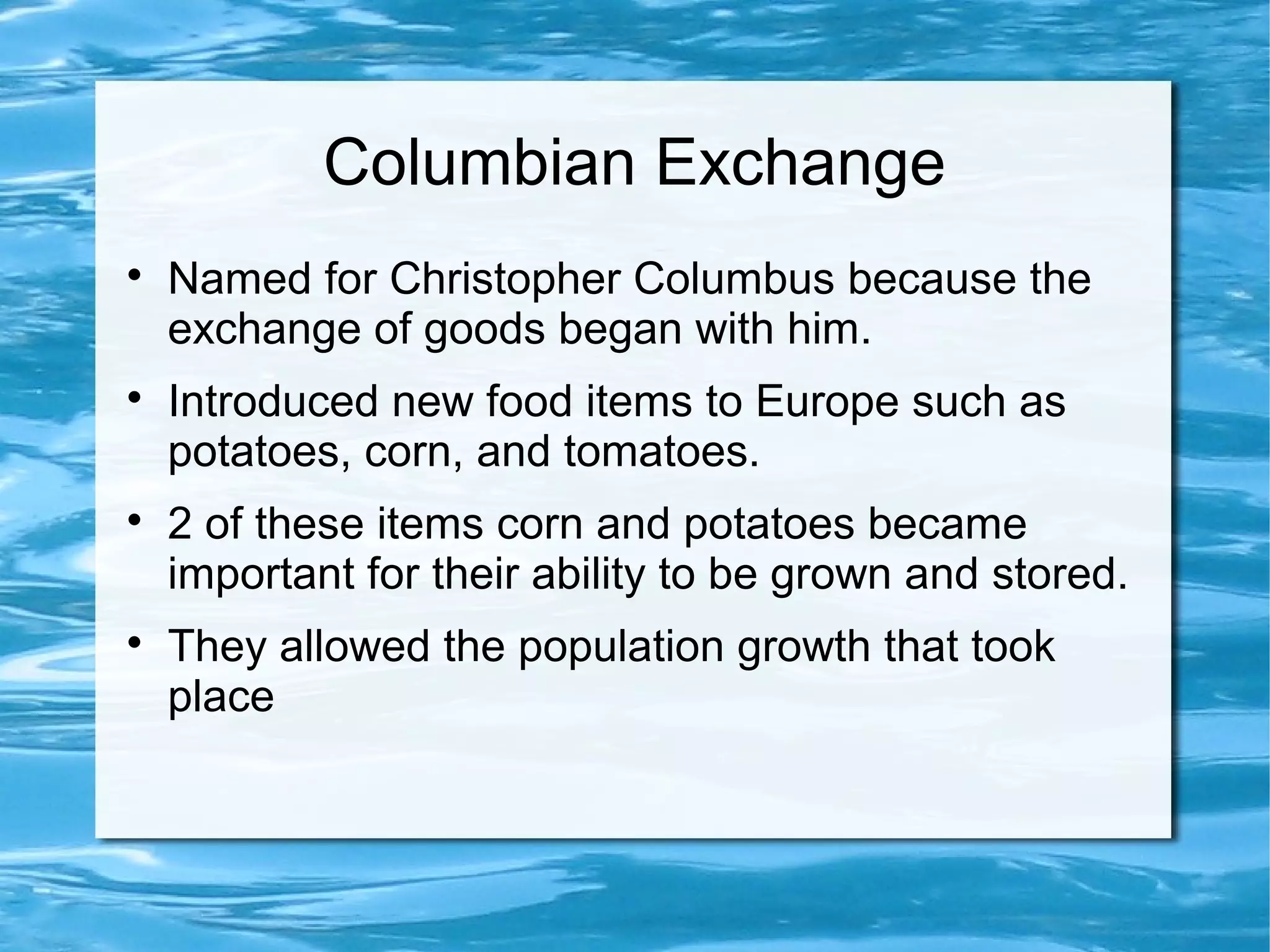 Columbian exchange | PPT
