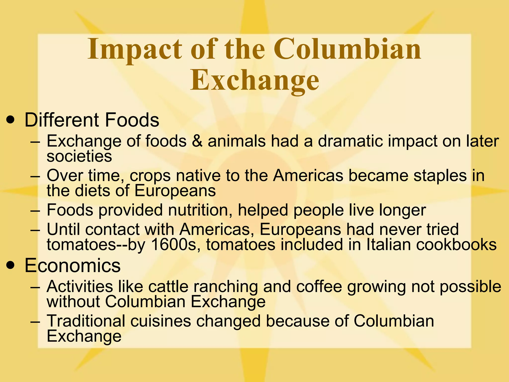 Columbian Exchange Powerpoint | PPT