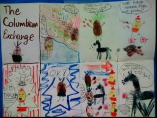 Columbian exchange thumbprint cartoon | PPT