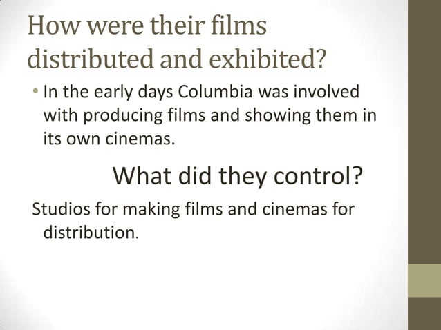 Columbia Pictures Production Presentation | PPTX