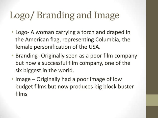 Columbia Pictures Production Presentation | PPTX