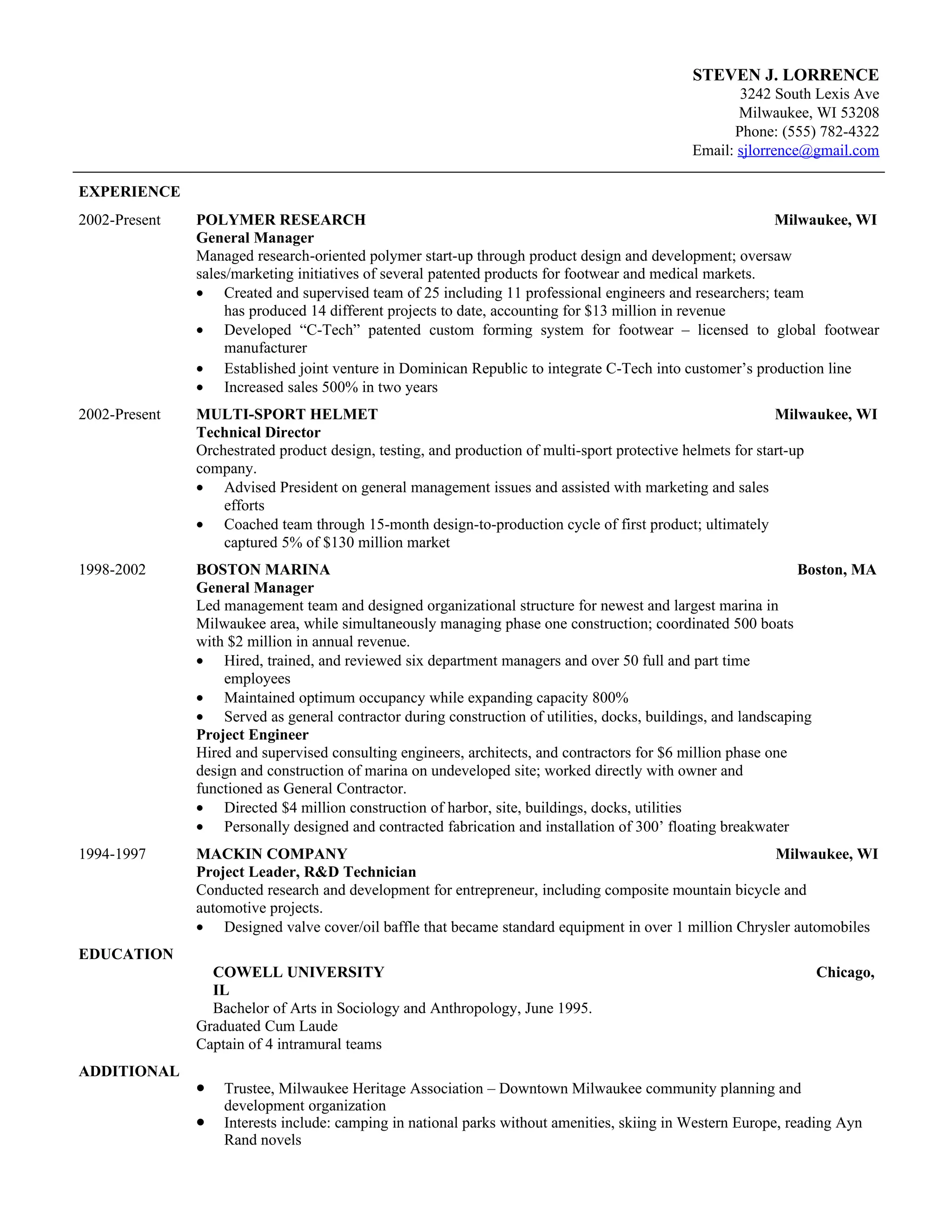 Columbia resume | DOC