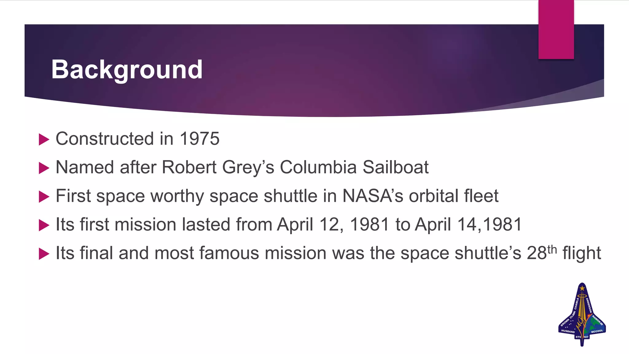 Investigation on Columbia space shuttle disaster | PPTX