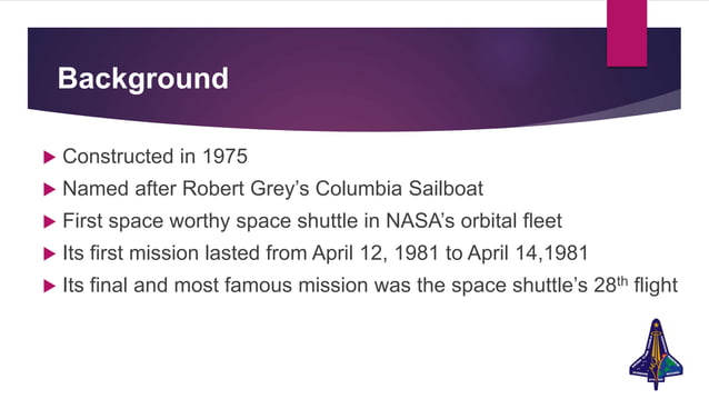 Investigation on Columbia space shuttle disaster | PPTX | Space and ...