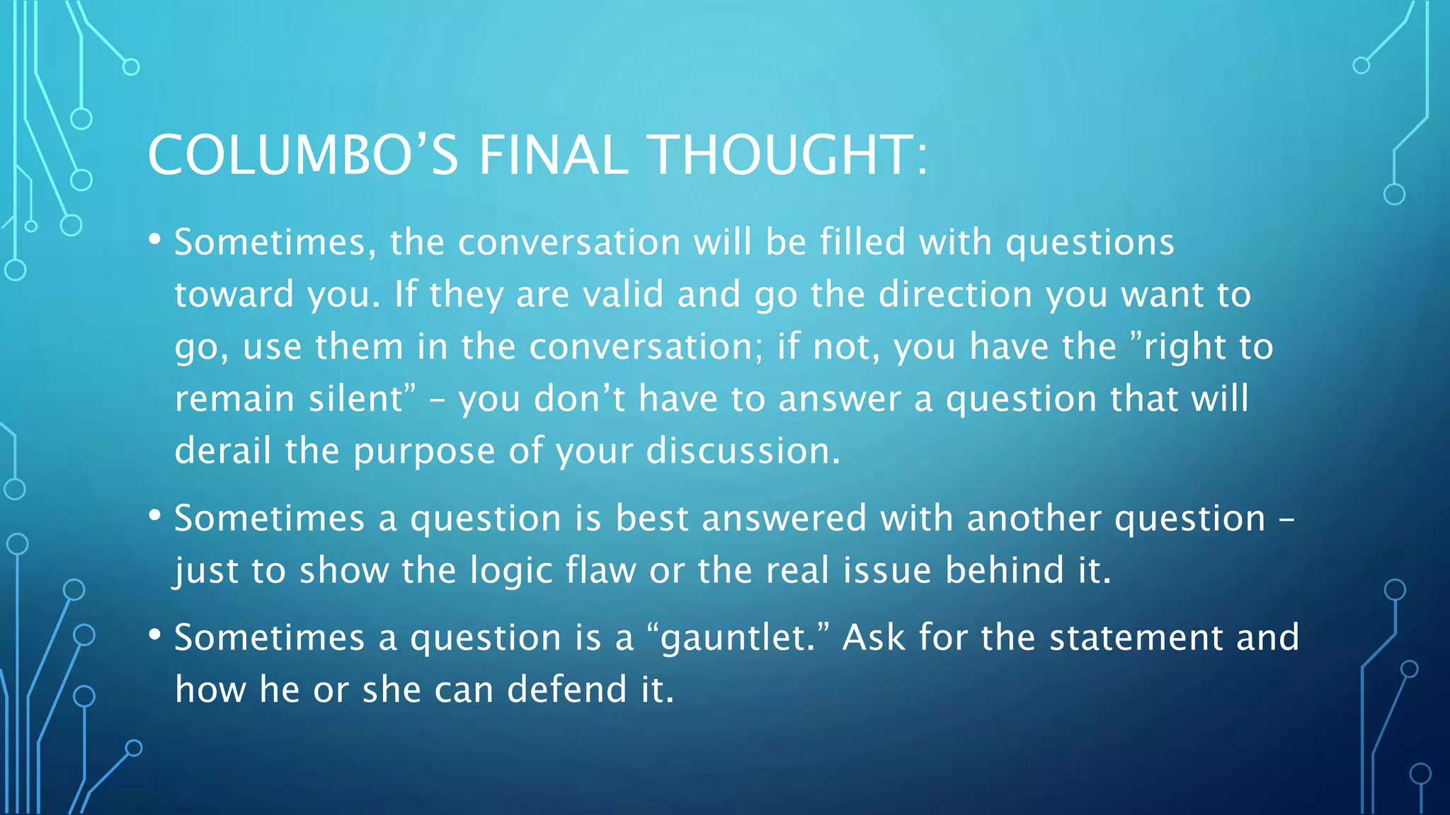 Columbo's Final Thoughts | PPTX