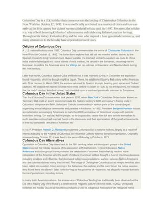 Columbus day | DOCX