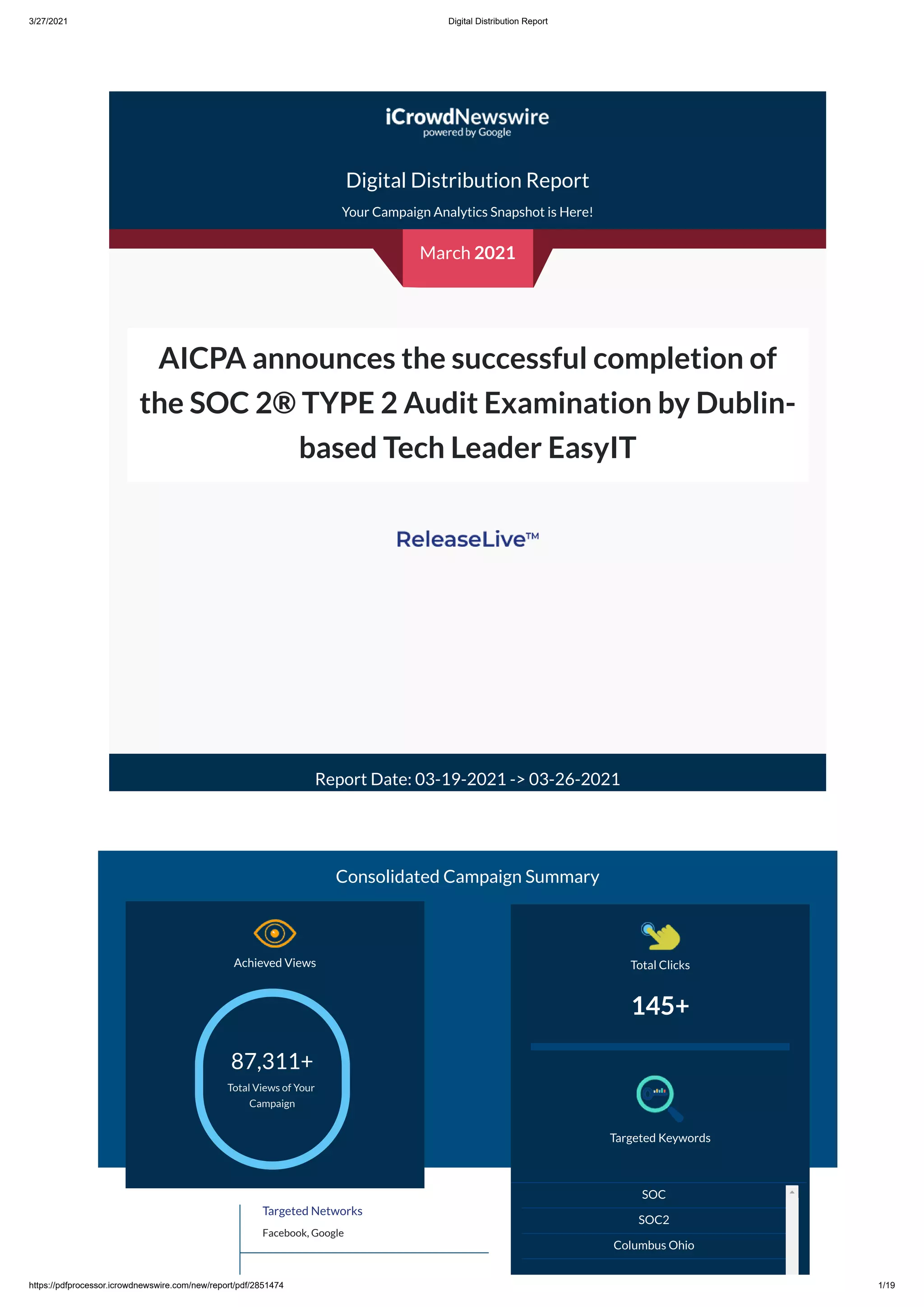 AICPA announces the successful completion of the SOC 2® TYPE 2 Audit ...
