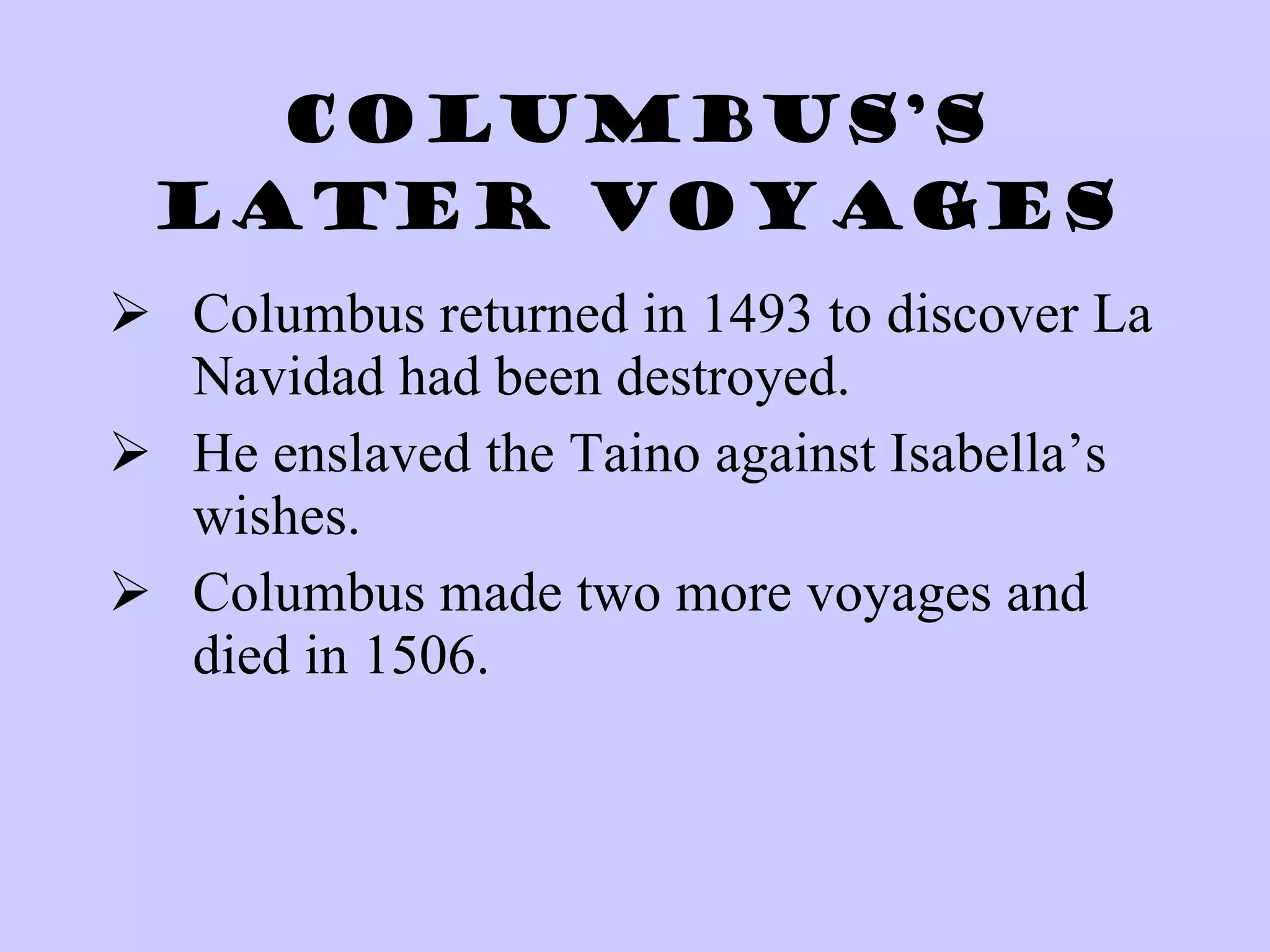 Columbus' voyages | PPT