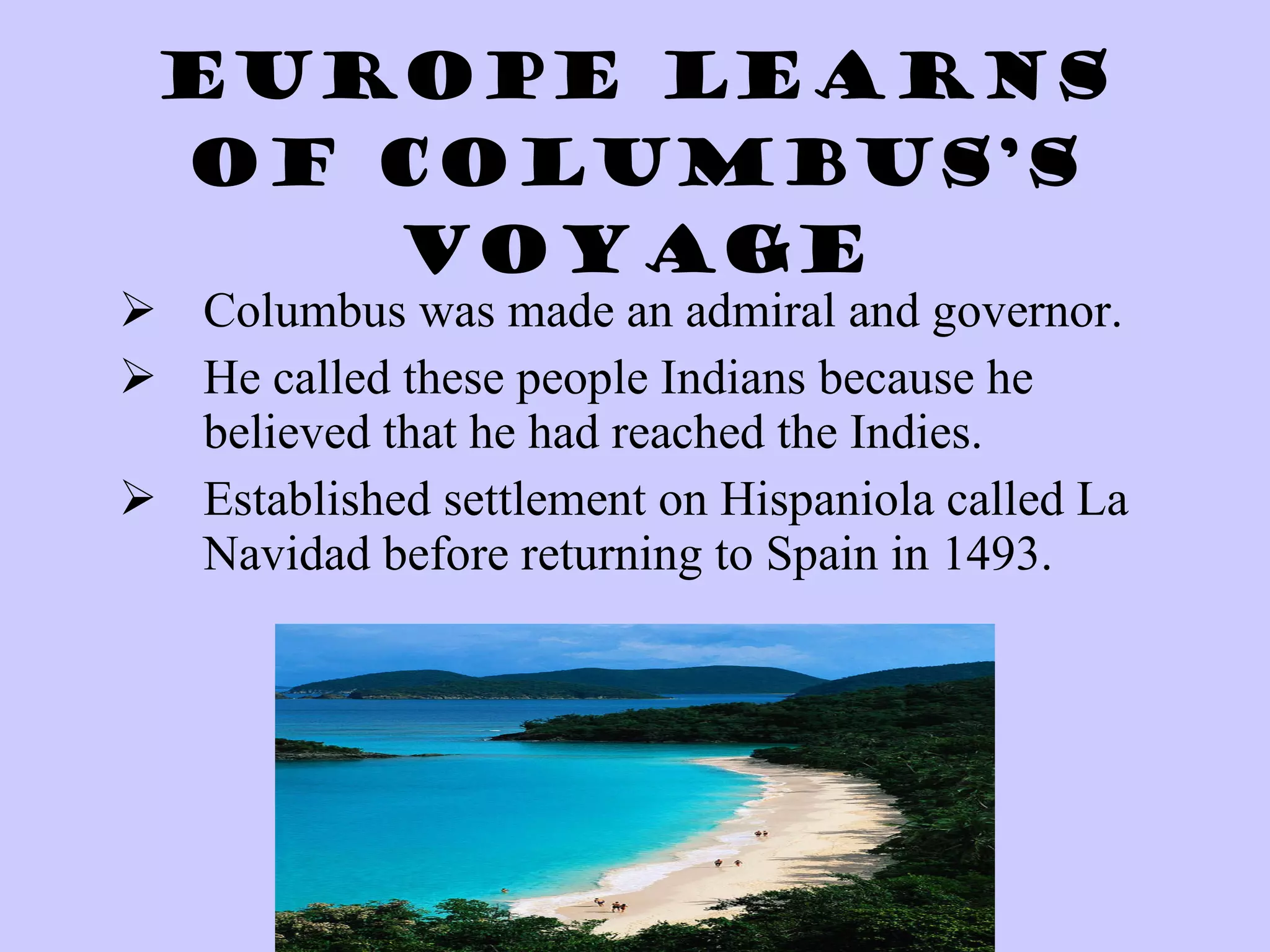 Columbus' voyages | PPT