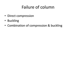 A structural member carrying an axial compression load is called column ...