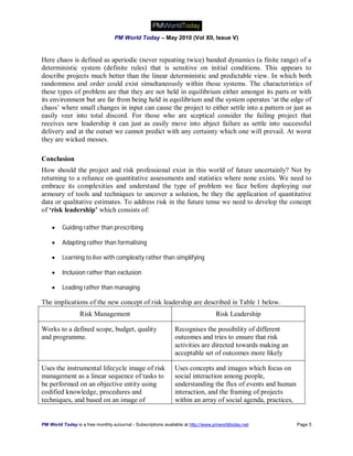 The application of the ‘New Sciences’ to Risk and Project Management | PDF