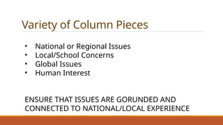 How to write a column opinion article effectively | PPTX
