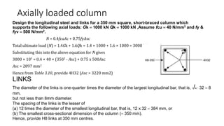 Column uniaxial axial loaded column design | PPTX