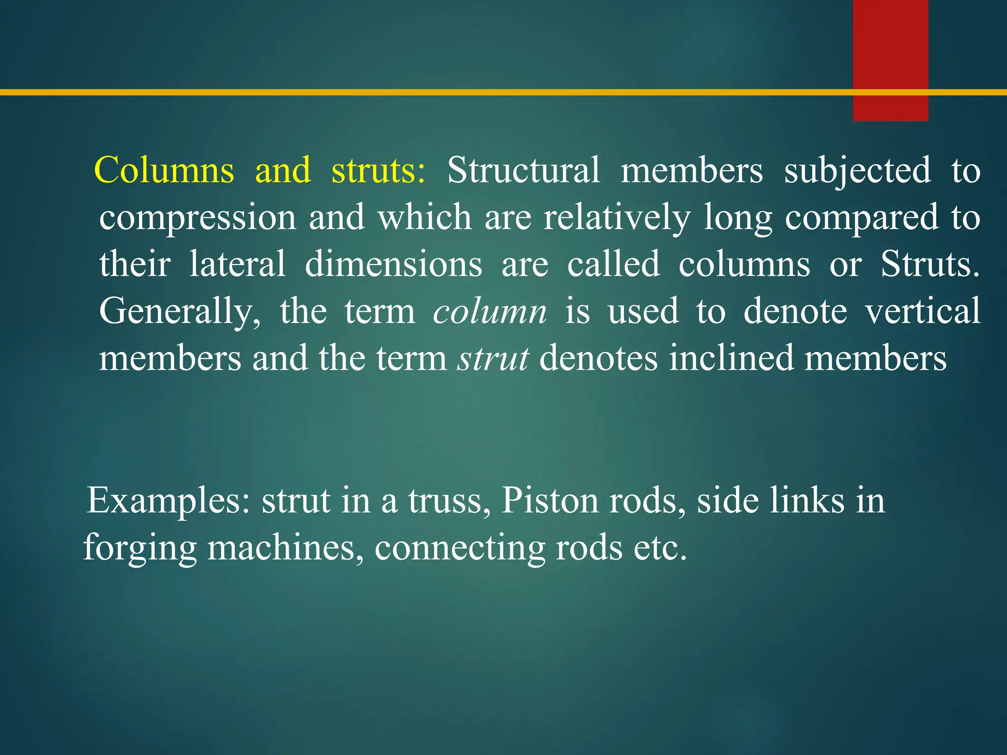 Column and Strut.ppt/ A complete guide on coloumn bending/failure | PPT