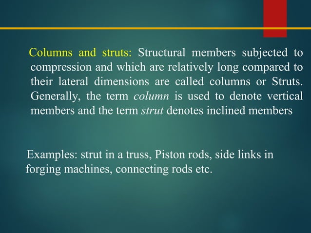 Column and Strut.ppt/ A complete guide on coloumn bending/failure | PPT