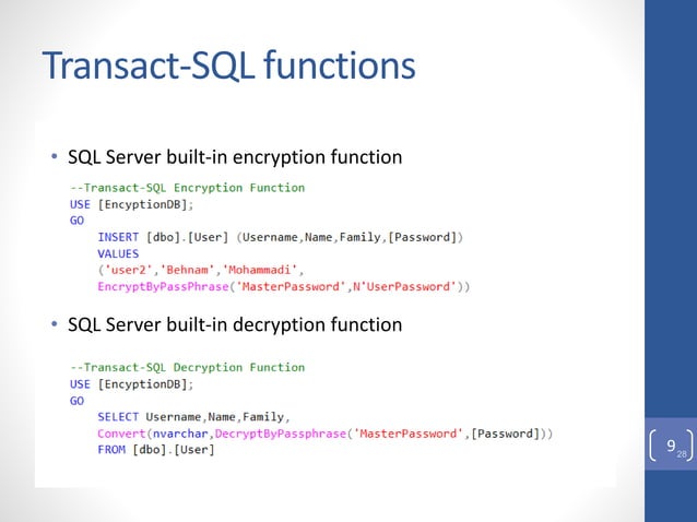 Column Level Encryption in Microsoft SQL Server | PPT Column Level Encryption in Microsoft SQL Server | PPT