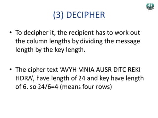 Columnar transposition cipher | PPTX