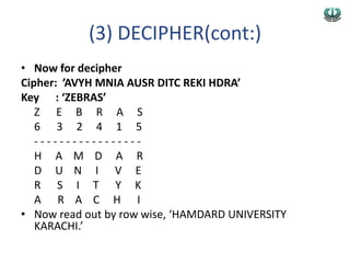 Columnar transposition cipher | PPTX