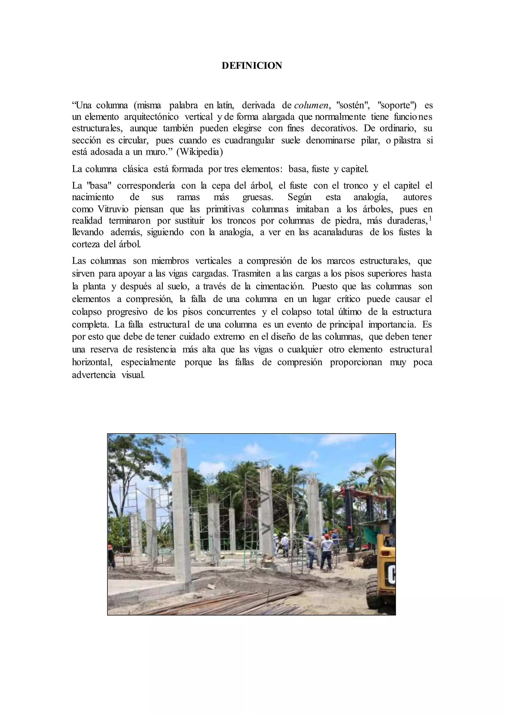 Columnas DEFINICION Y TIPOS | DOCX