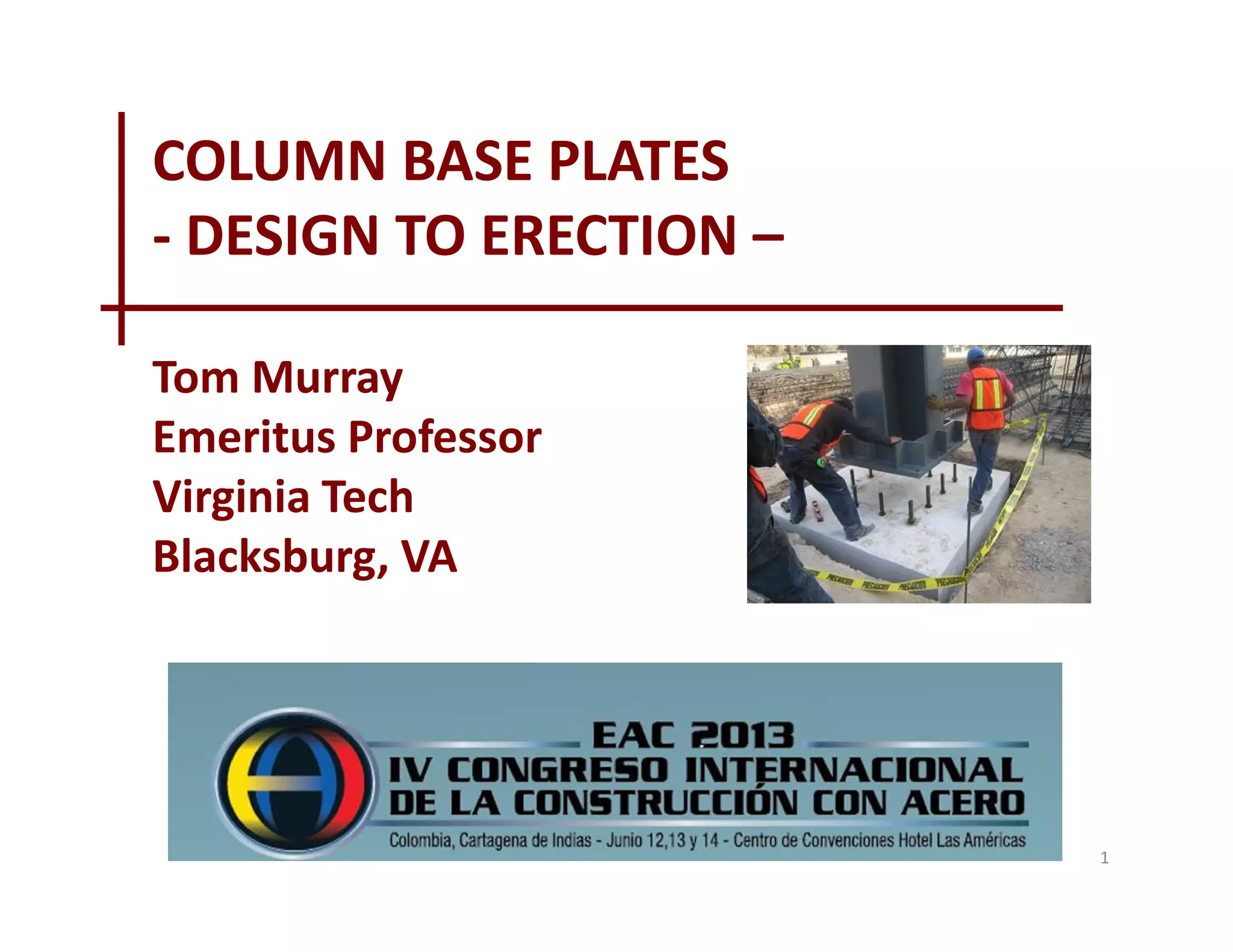 Column base plates_prof_thomas_murray | PDF
