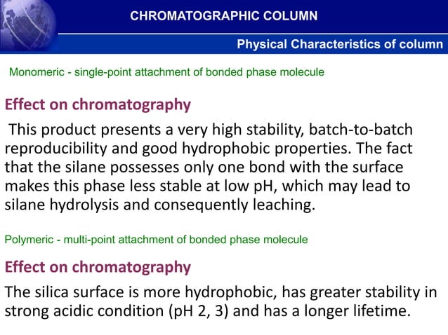 Chromatographic Column chemistry | PPTX
