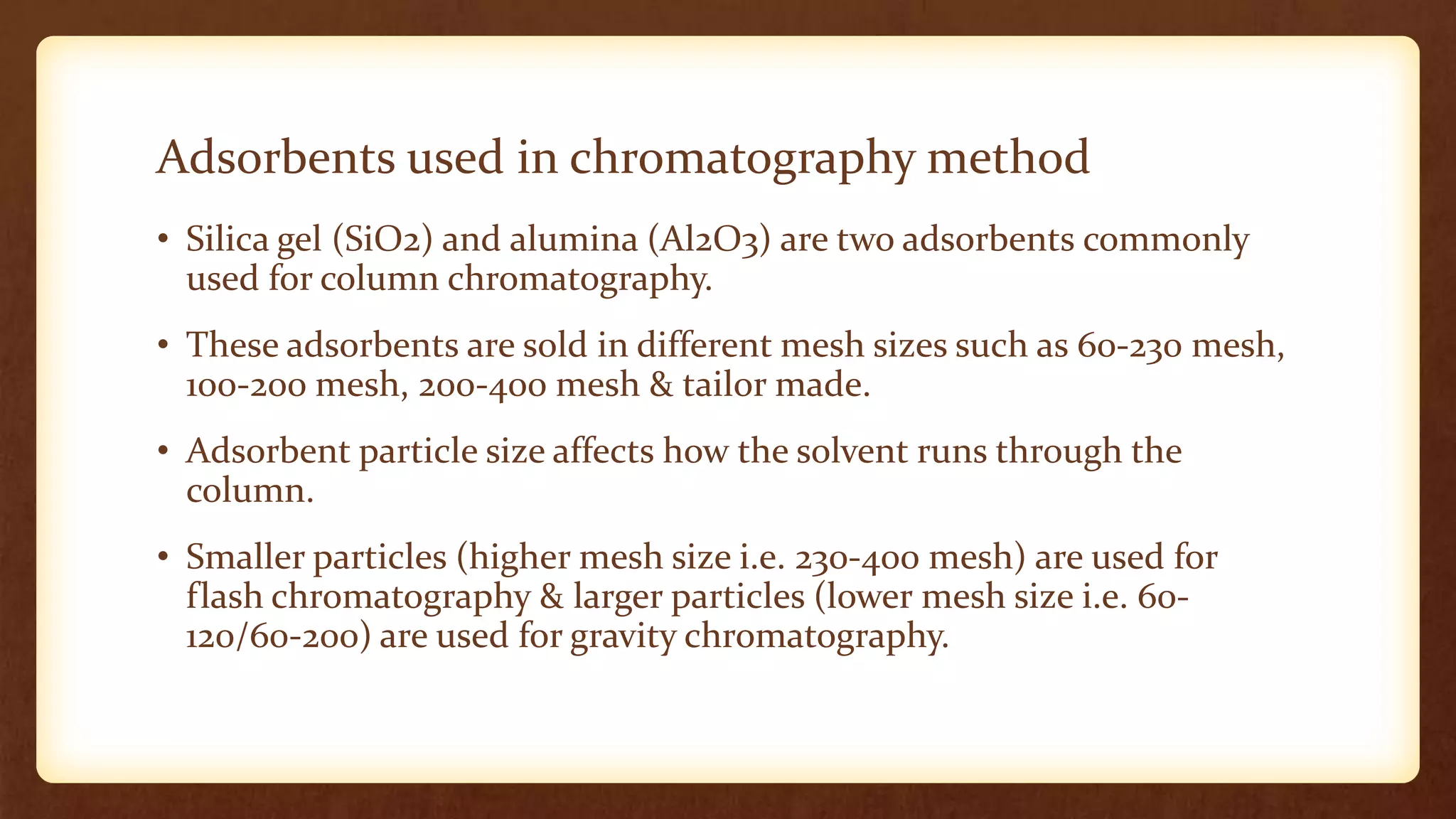 Silica Gel | Aluminium Oxide Column chroamtography | PPTX