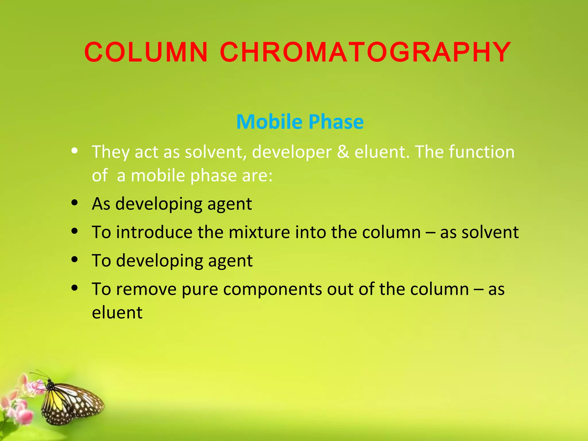 Column Chromatography ppt | PPT