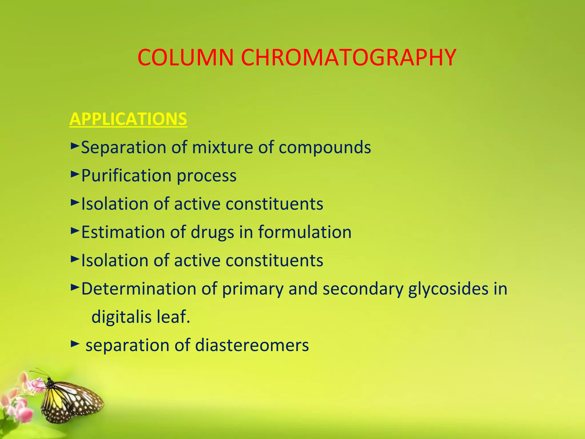 Column Chromatography ppt | PPT