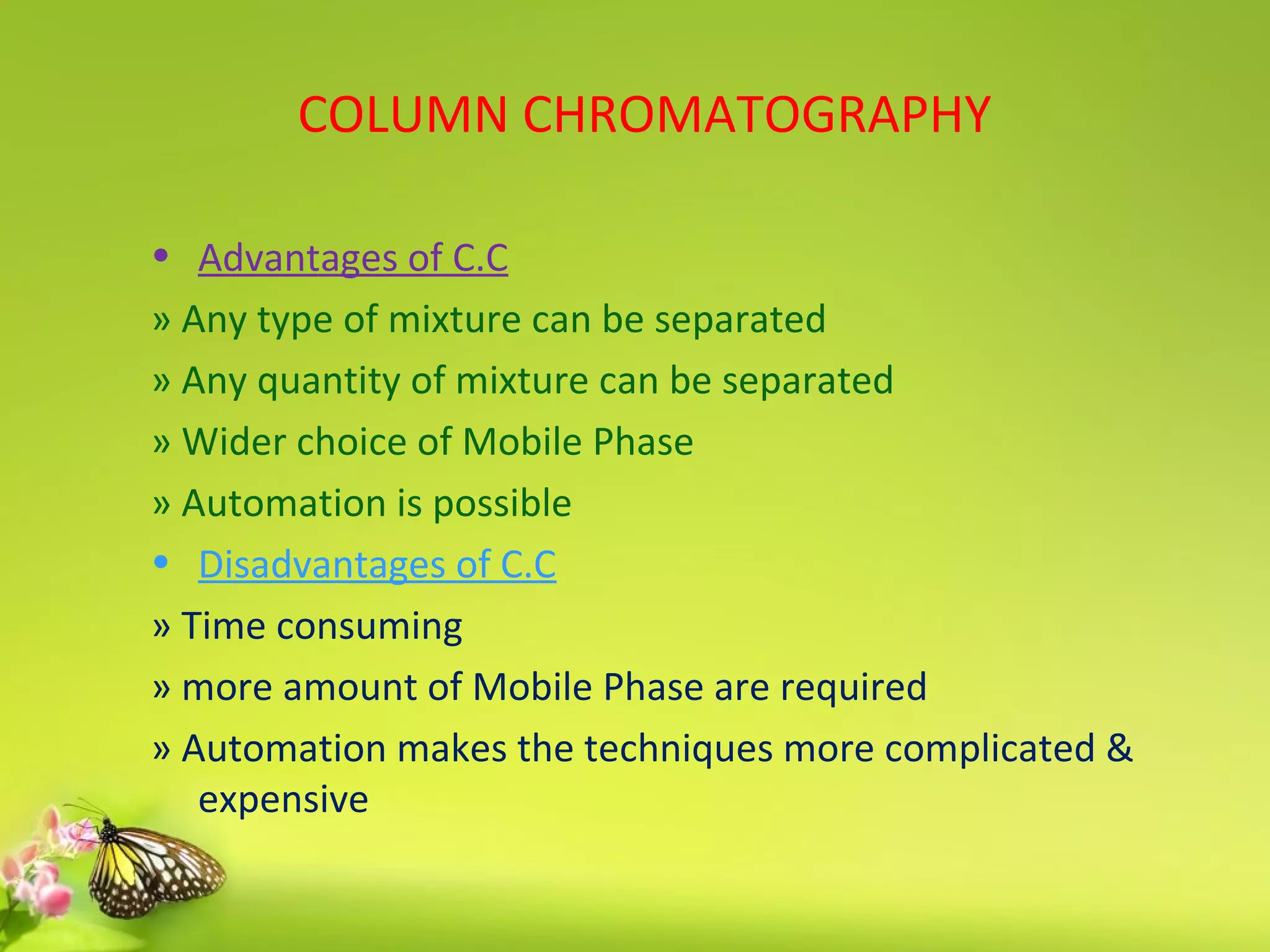 Column Chromatography ppt | PPT