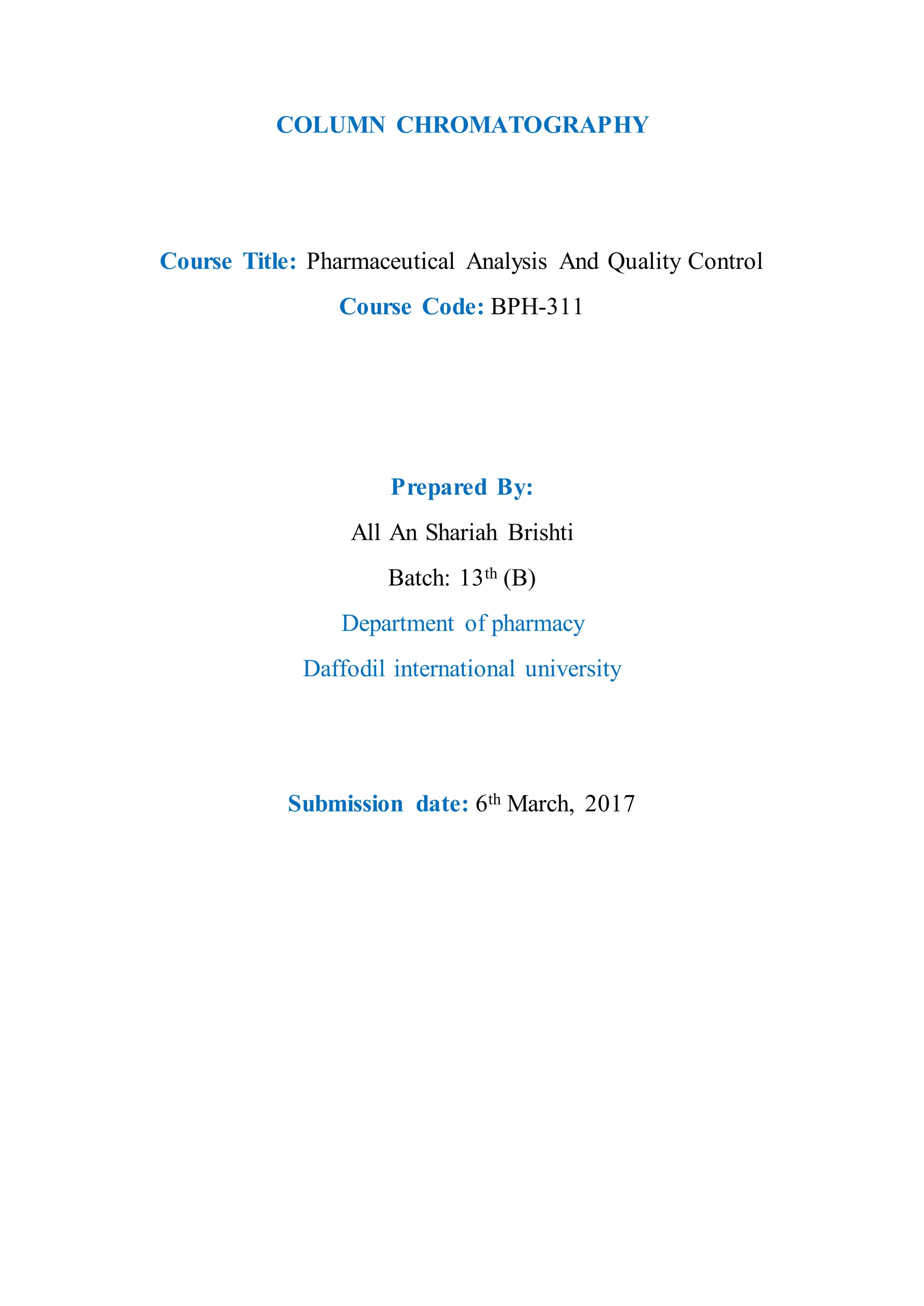 Column chromatography | PDF