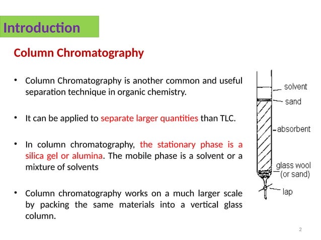 Column Chromatography principle and applications.pptx