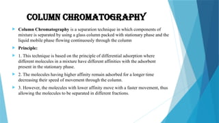 Column chromatography - Types , methodology and results | PPTX