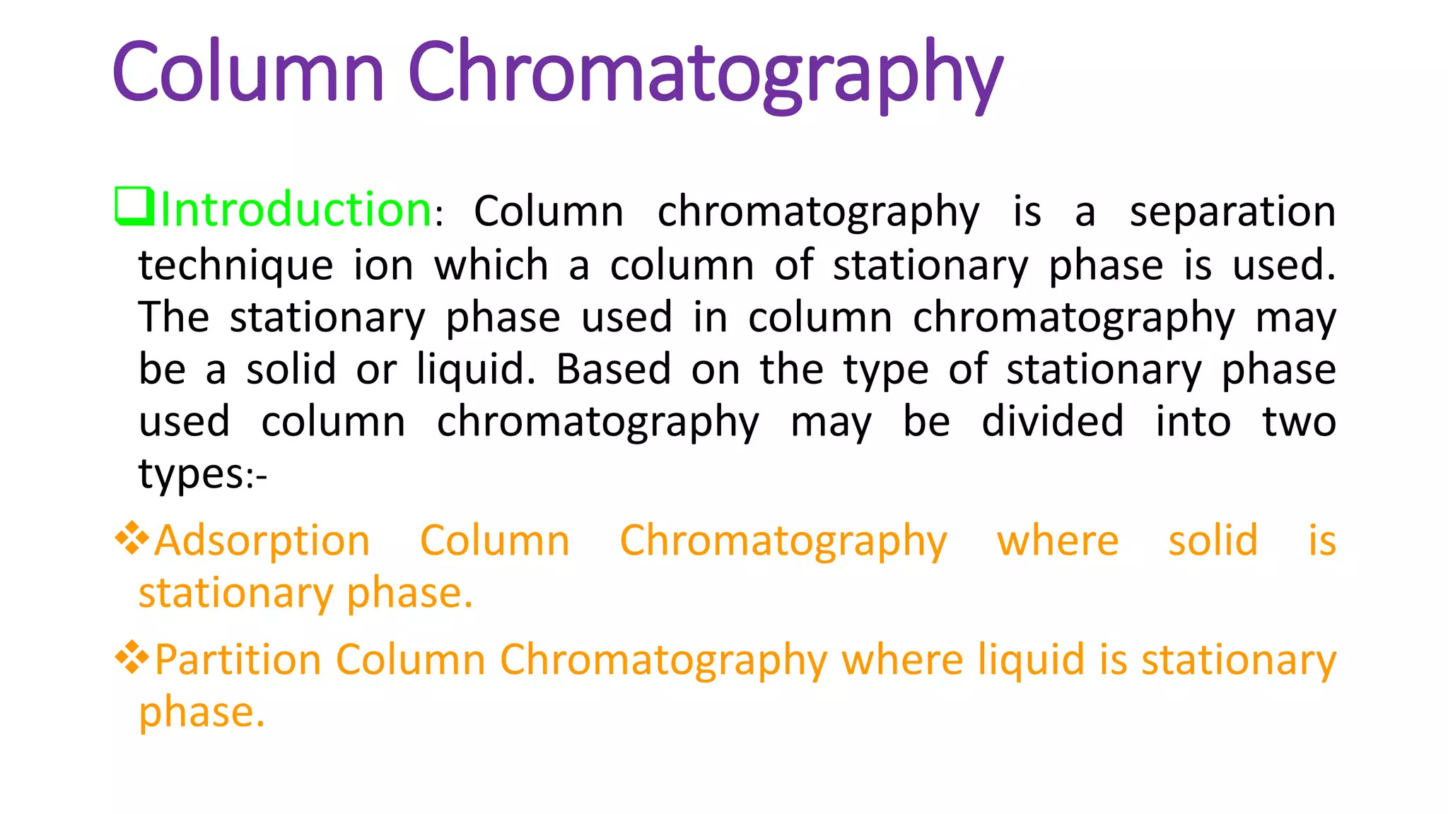 Column chromatography 2019 | PPTX