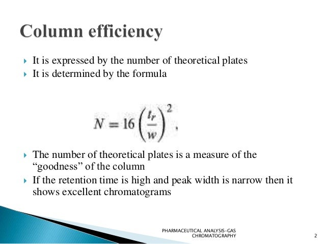 Column efficiency parameters