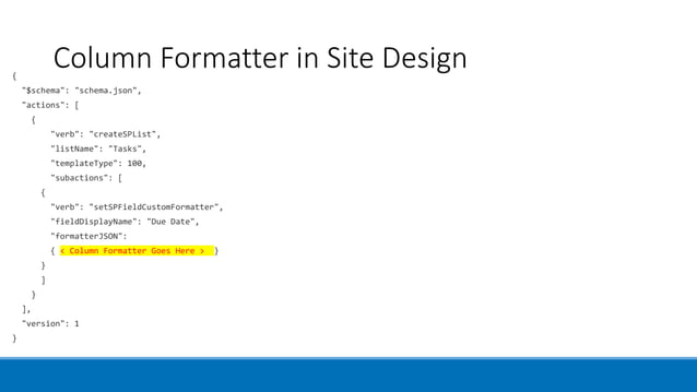 Column Formatter in SharePoint Online | PPTX