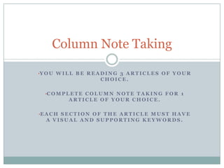 Column Note Taking | PPT