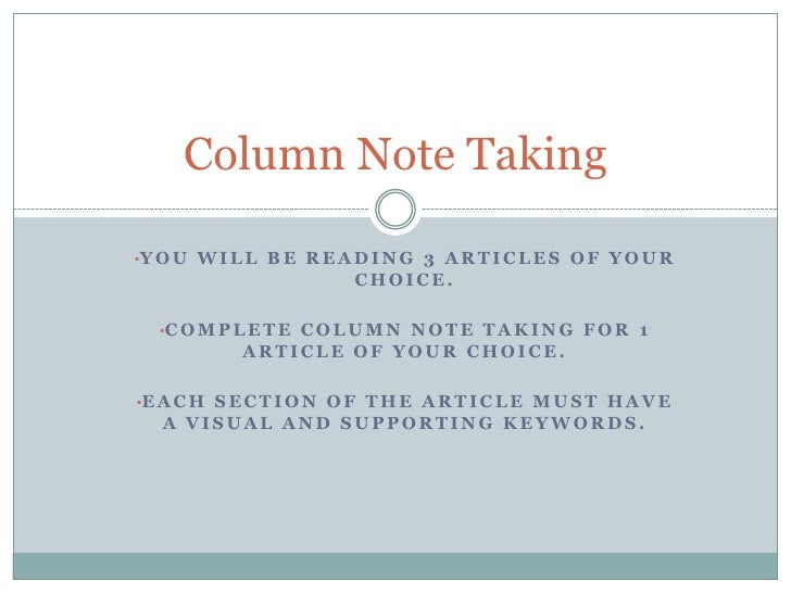 Column Note Taking