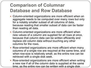 Column oriented database | PPTX