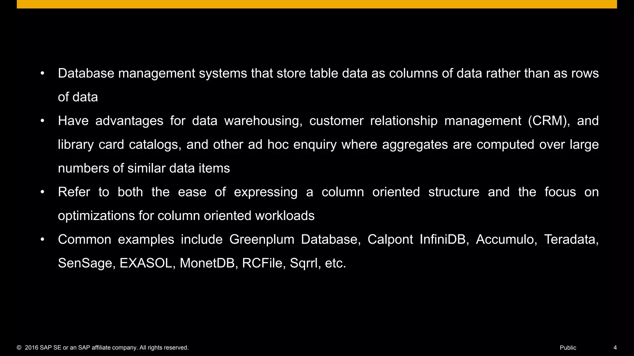Column Oriented Databases | PPTX