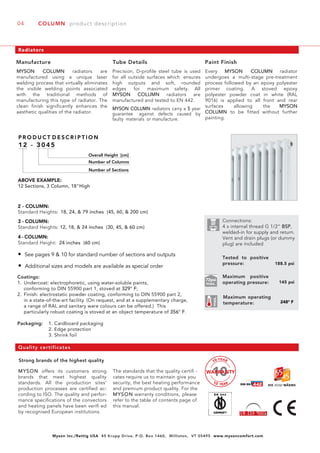 Column Radiator Series Installation & Technical Guide - Just Rads | PDF