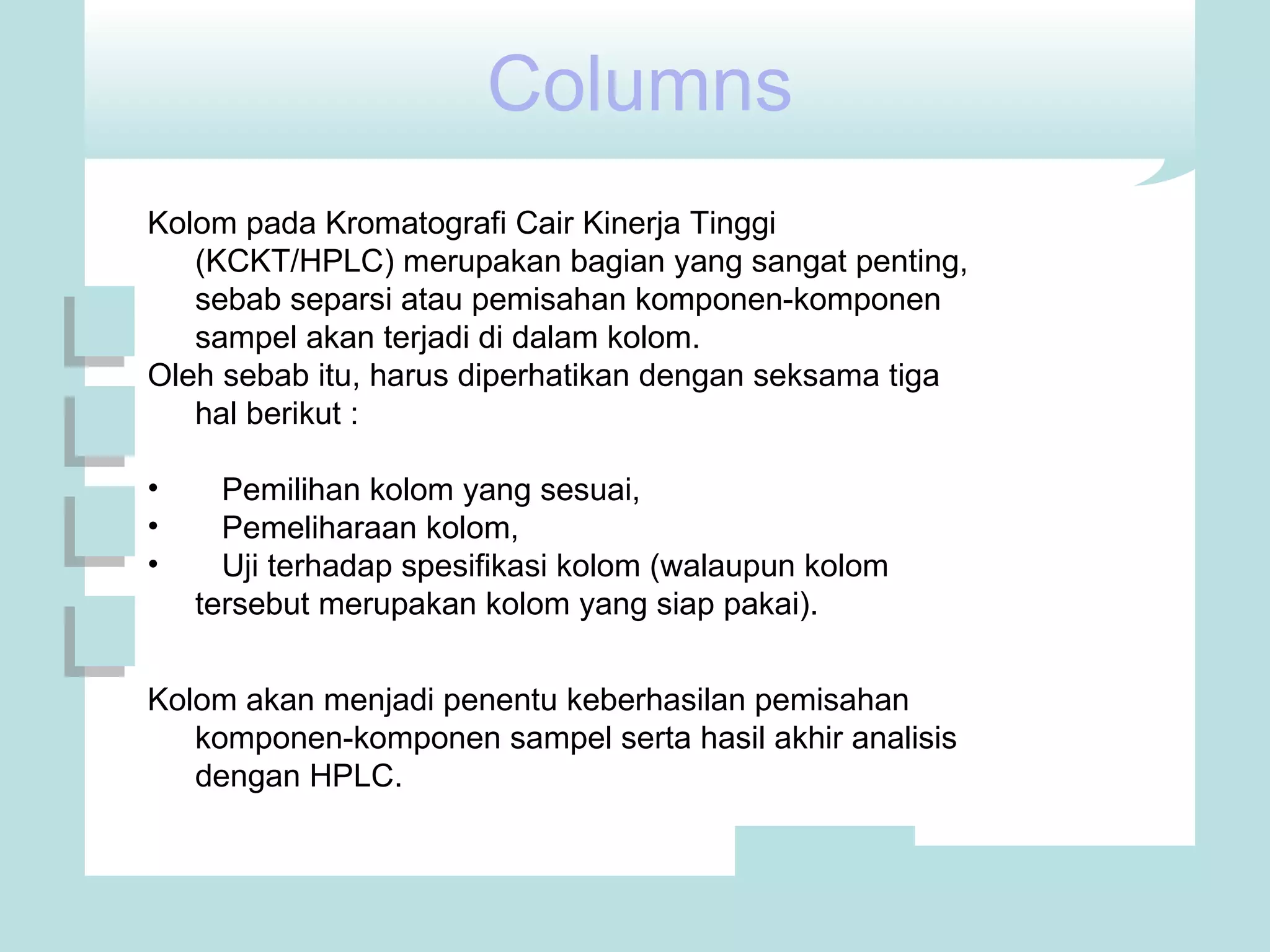 Columns pada HPLC | PPT