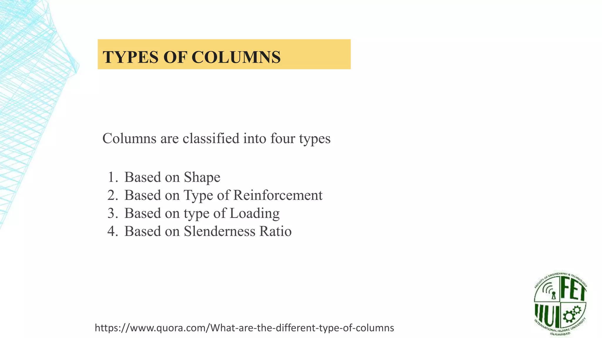 Columns and Their Types | PPTX