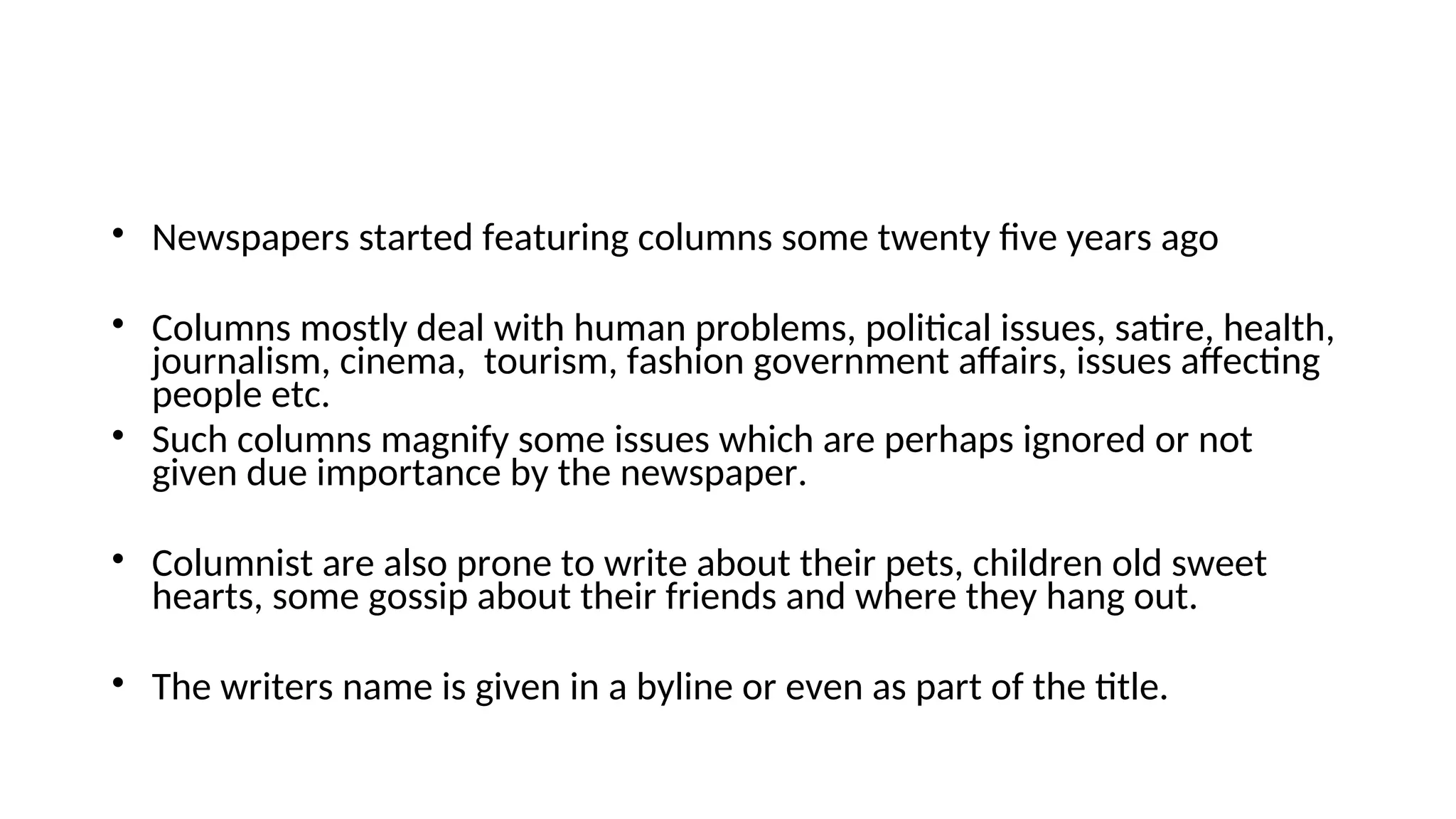 Column writing in journalism 1111111111.ppt