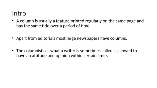 Column writing in journalism 1111111111.ppt