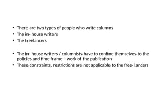 Column writing in journalism 1111111111.ppt